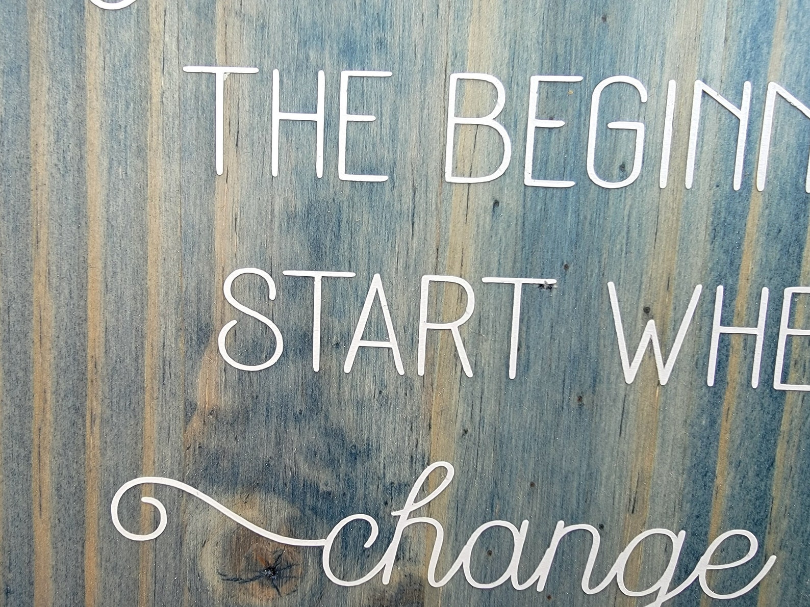 Painted Sign - Pine 6x12 - You Can't Go Back and Change the Beginning ...