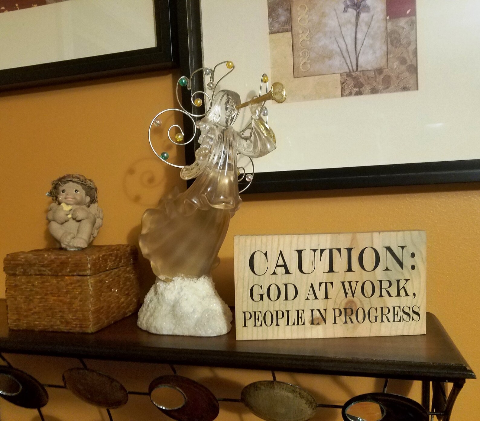 Painted Sign Pine 4 X 7 Caution God at Work People in - Etsy Ireland