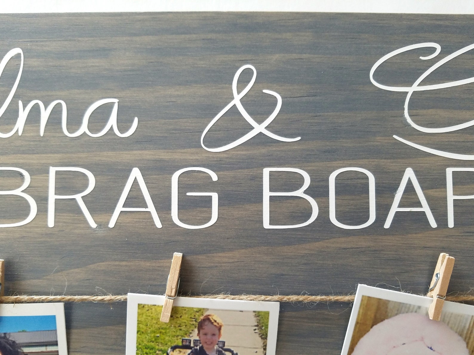 Custom Painted Brag Board Photo Display - Choose Name, Color, Size ...