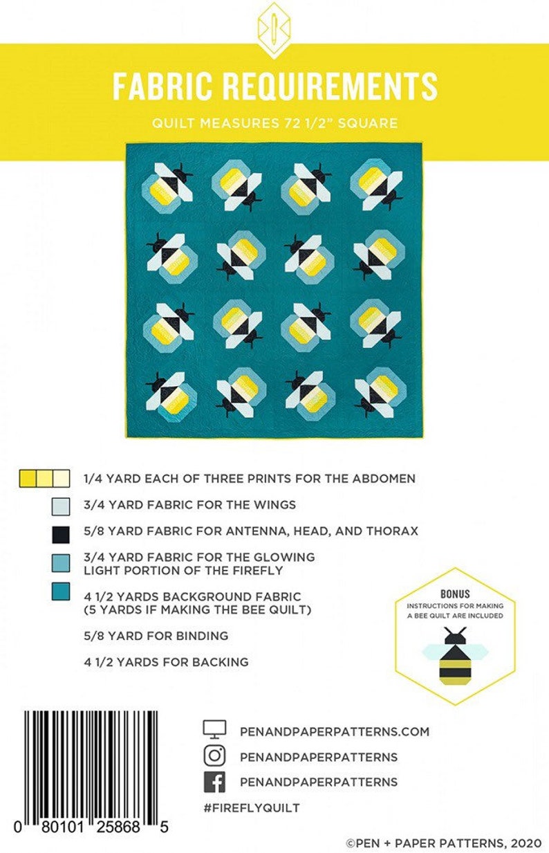 Firefly Quilt Pattern printed by Pen Paper Patterns - Etsy
