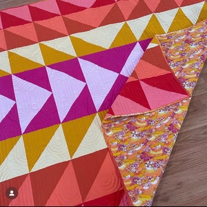 MADE TO ORDER - Retro and Fun 70’s Themed Half Square Triangle Quilt ...