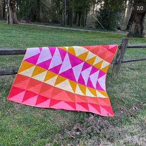 MADE TO ORDER - Retro and Fun 70’s Themed Half Square Triangle Quilt ...