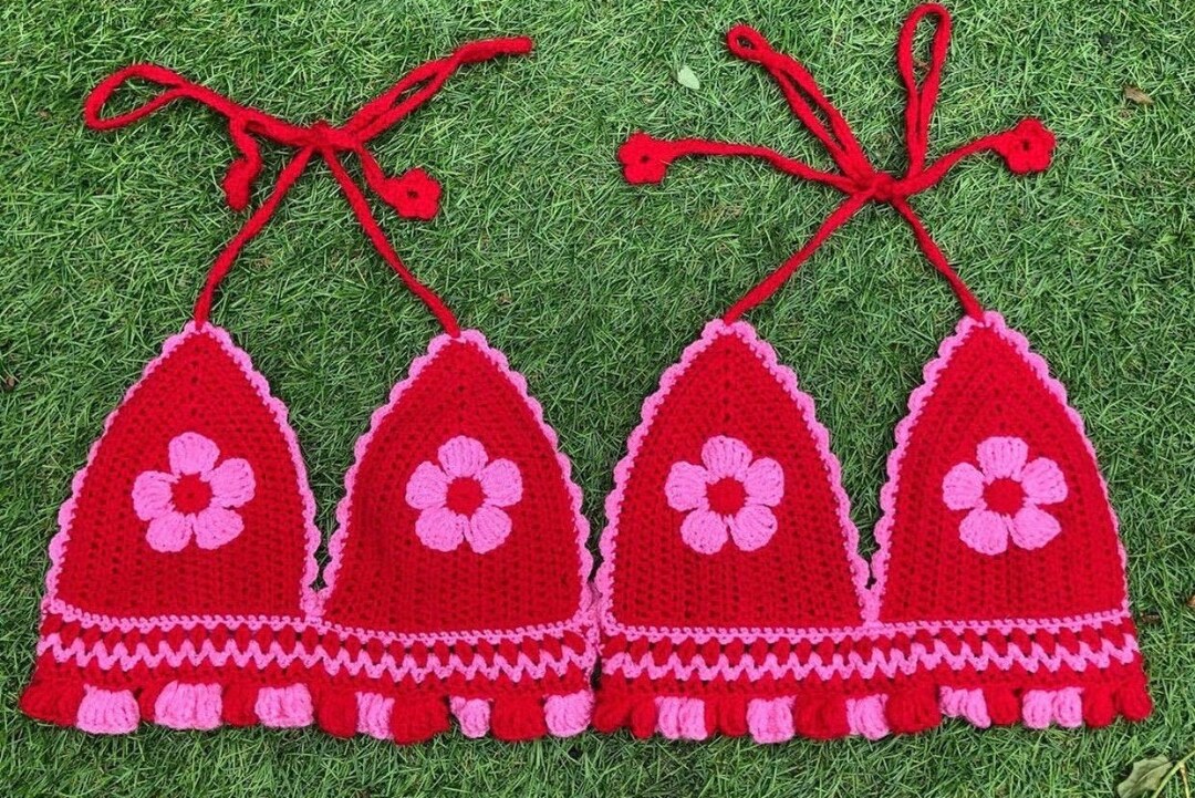 Summer Flower 70s Crochet Bra Pattern - Etsy