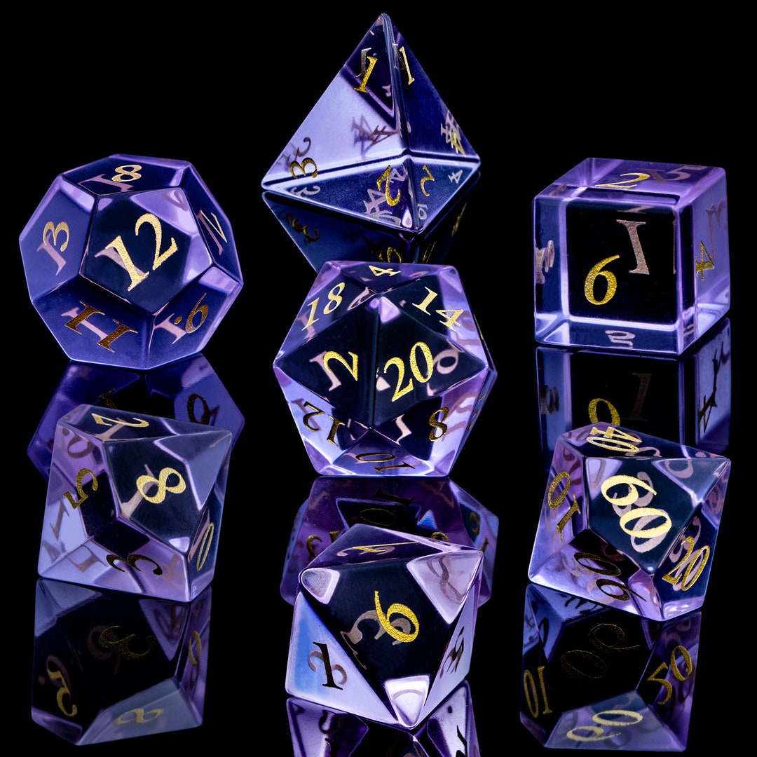 Dnd D6 Purple Sharp Edge Polyhedral Crystal Stone&gem D and D - Etsy
