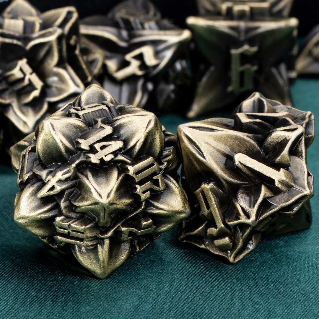 Dnd D20 Metal Polyhedral RPG D6 Black MTG Heavy Handmade Savage World ...