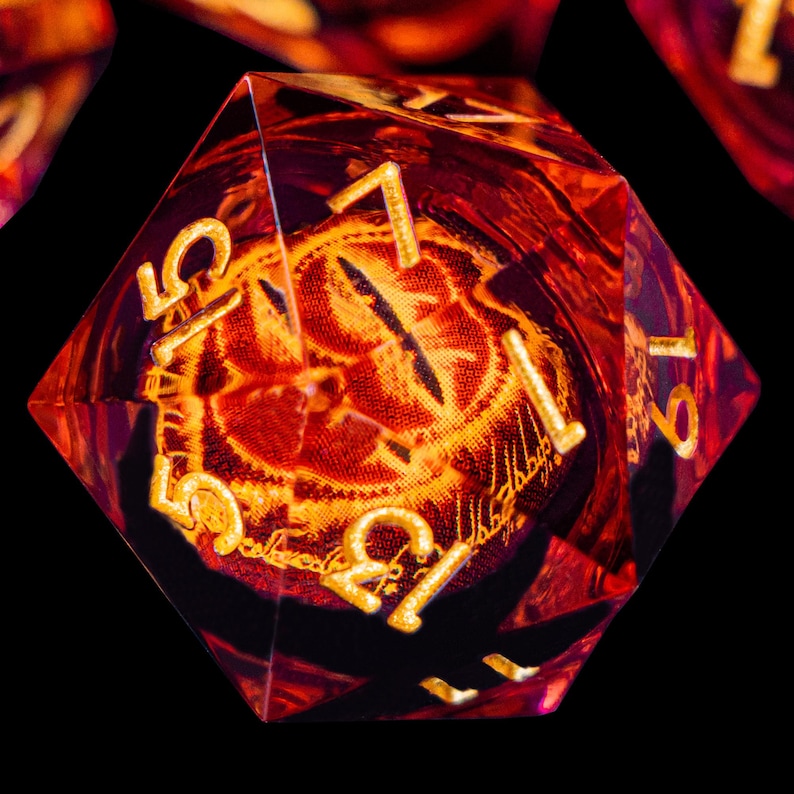 Eye of Sauron D20 Dice Set, Sharp Edge Resin DnD Dice (7PCS) - Etsy México