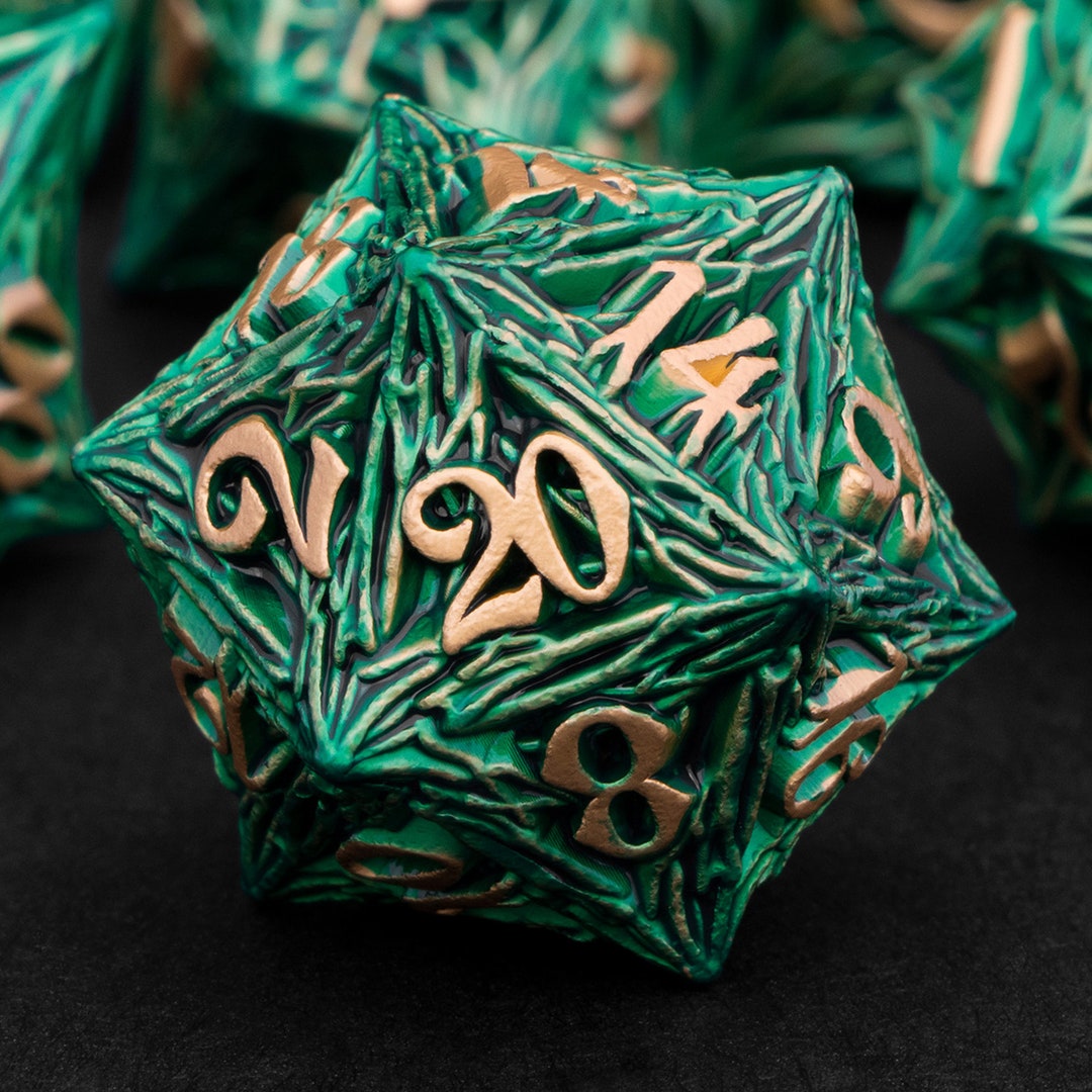 Dnd Metal Dice Set D Dnd D Tree Root RPG Polyhedral Dice for Dungeons ...