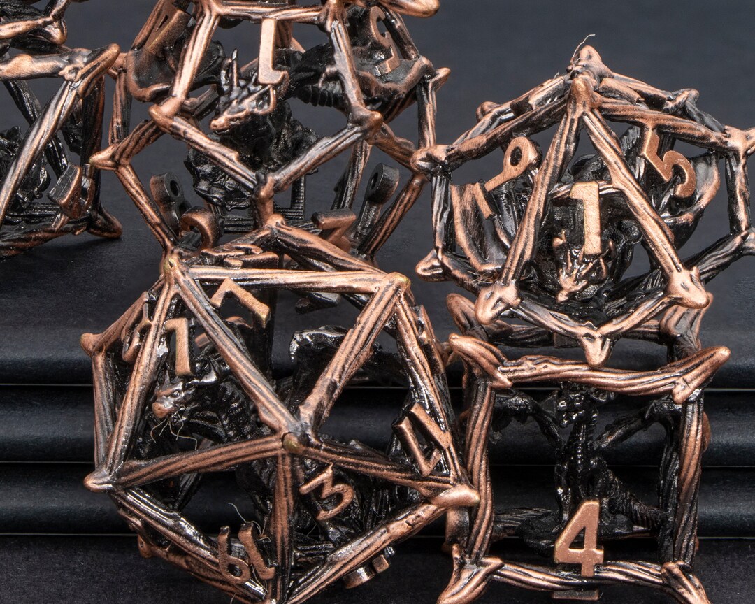 RPG Copper Dnd Hollow Dragon Handmade D&D Metal Polyhedral - Etsy