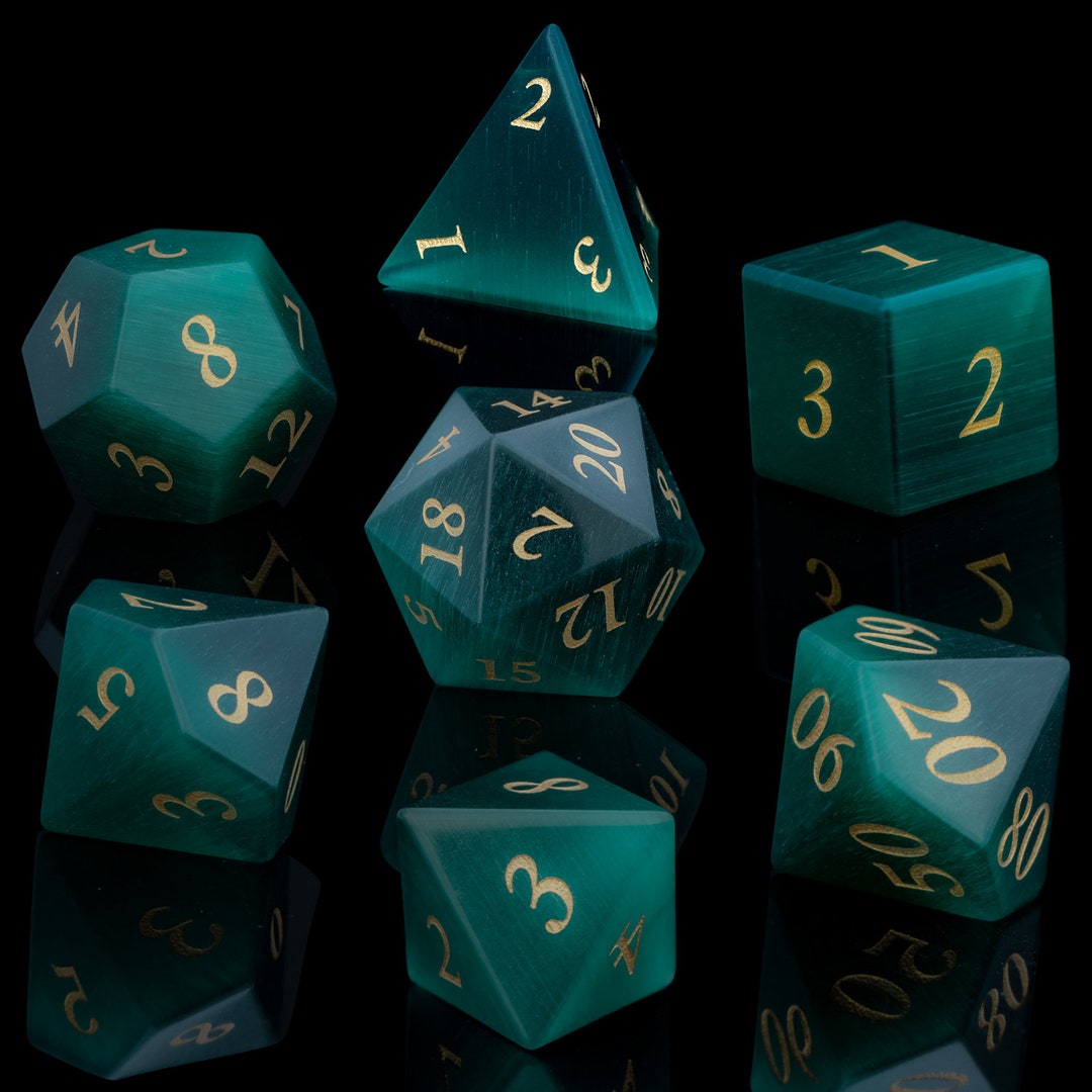 Dnd Green Sharp Edge Polyhedral Crystal Stone&gem D and D Dice - Etsy