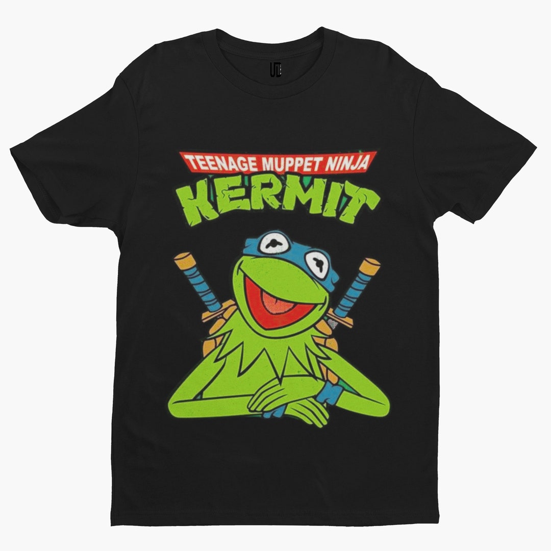 Teenage Muppet Ninja Kermit T-shirt - Muppets Funny Retro Cool Cartoon ...