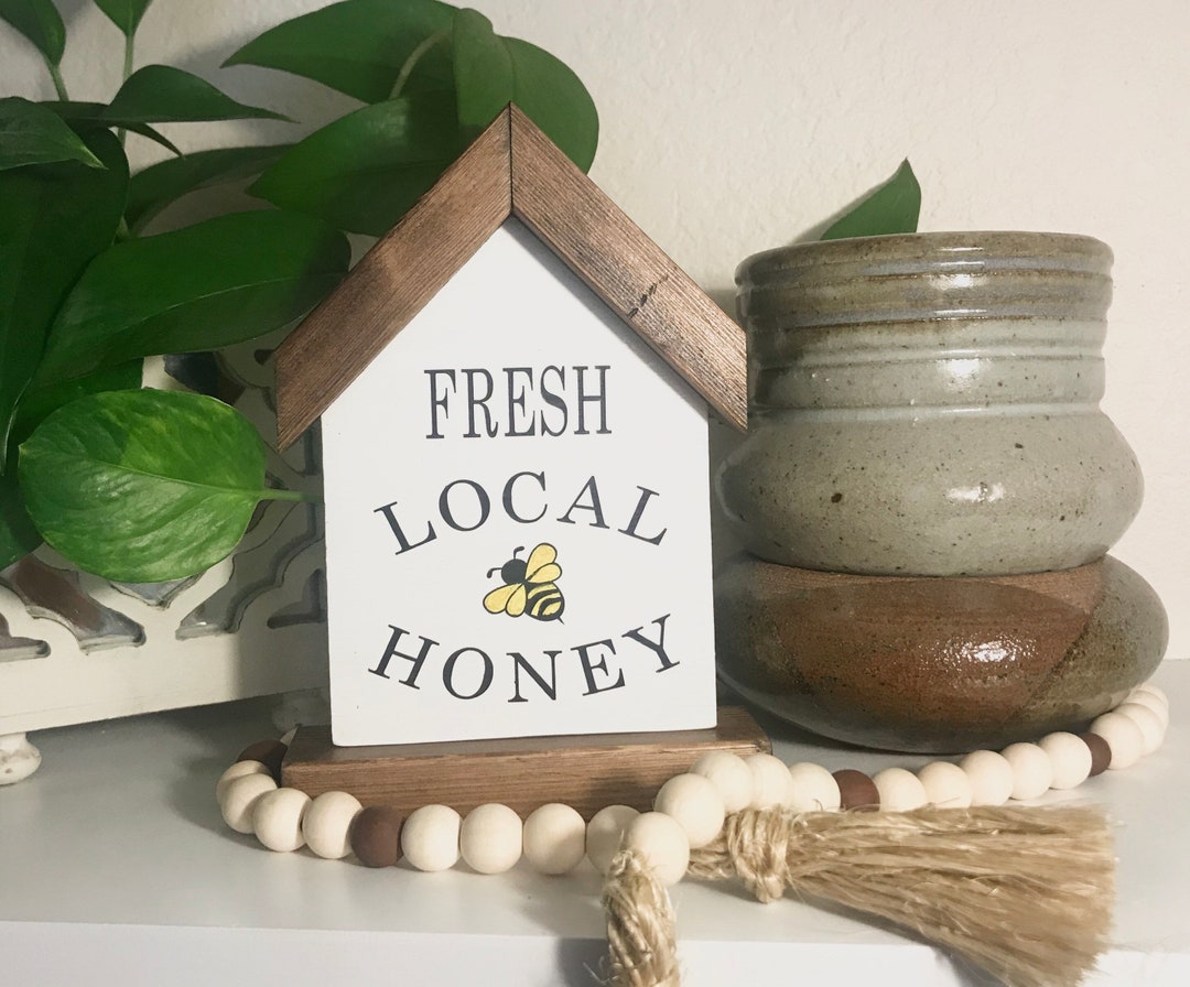 Fresh Local Honey Mini House Shelf Sitter Sign, Tiered Tray Decor ...