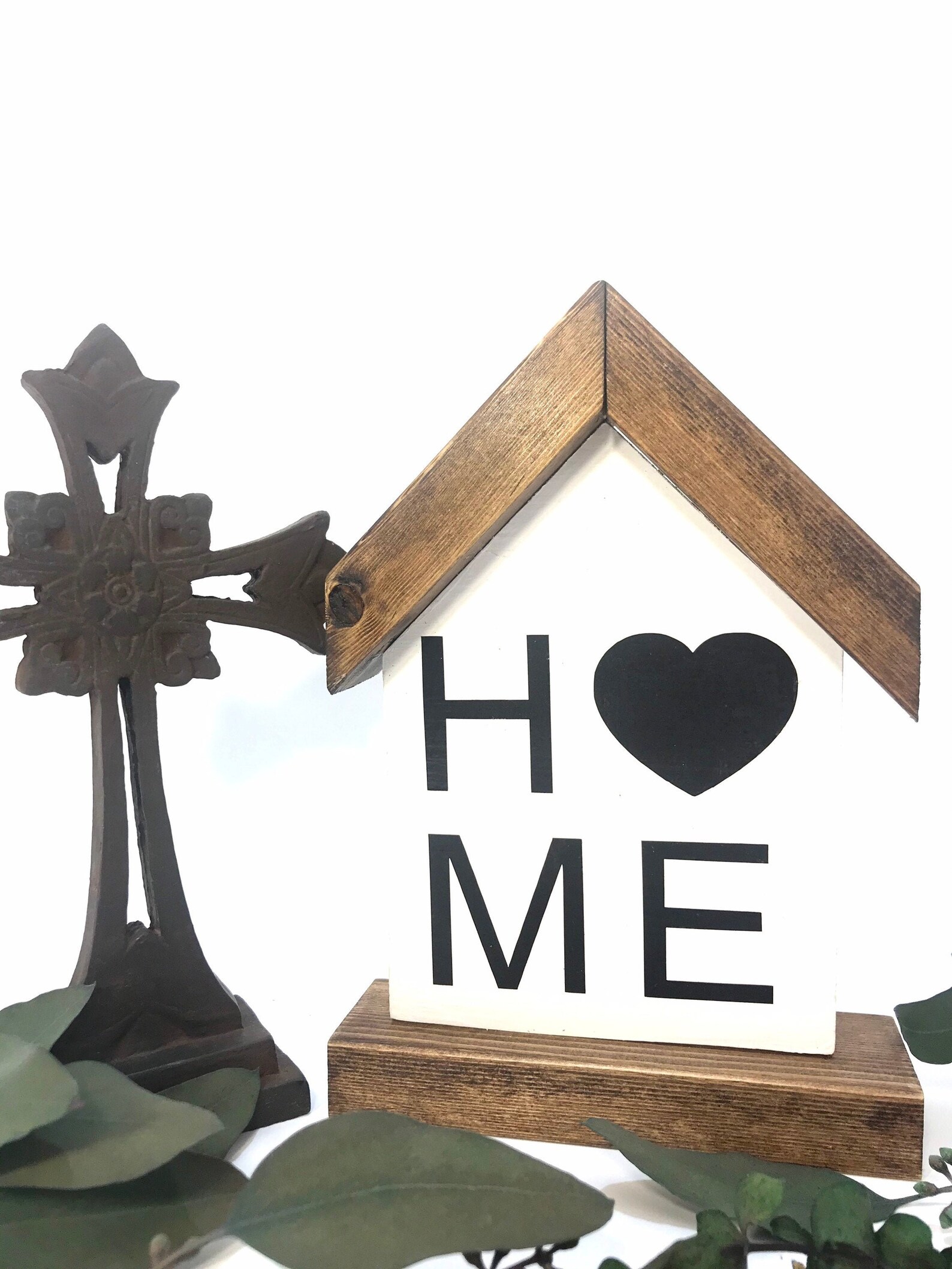 Home With Heart Mini Wooden House Sign Housewarming Gift - Etsy