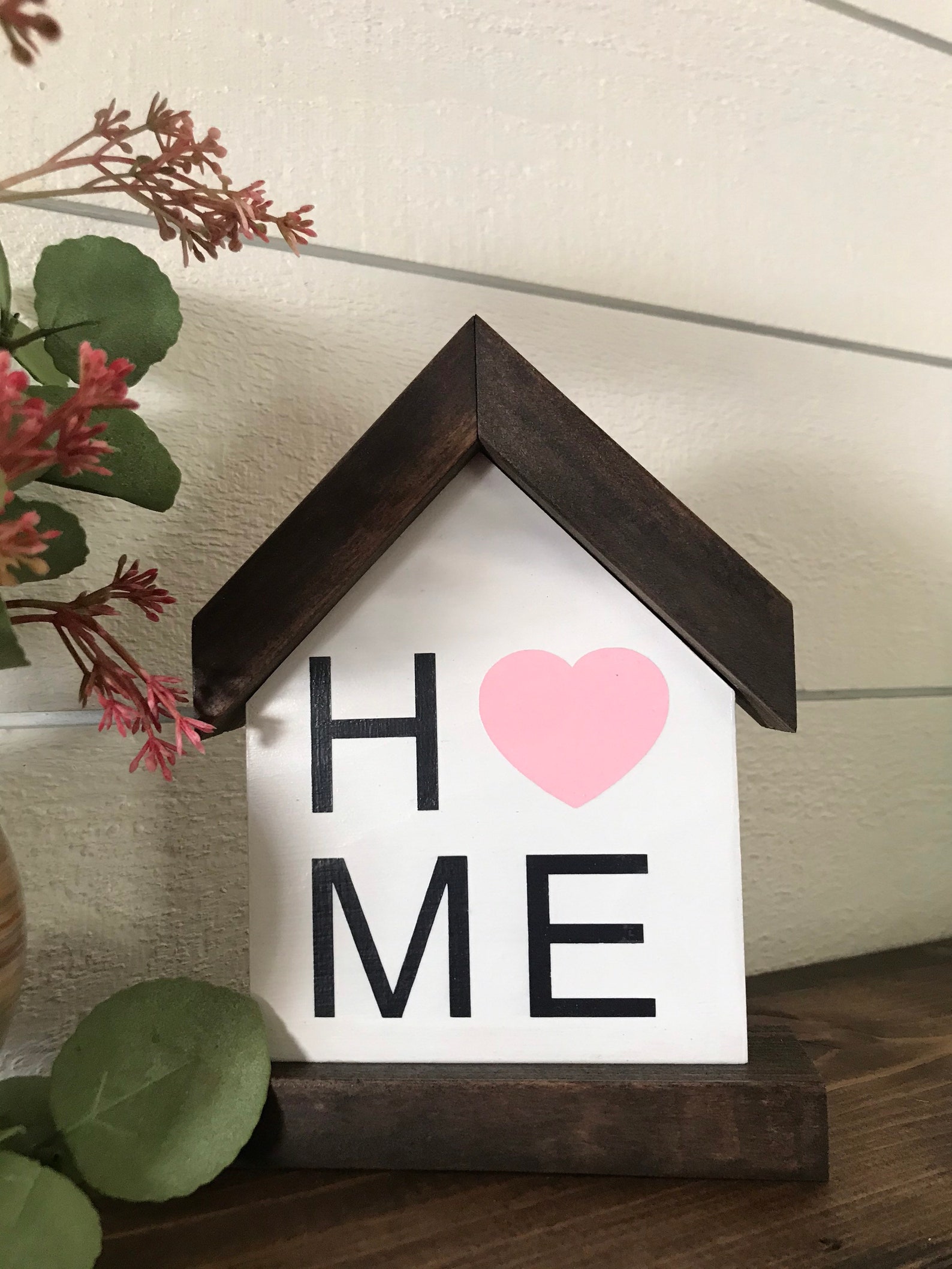 Home With Heart Mini Wooden House Sign Housewarming Gift | Etsy