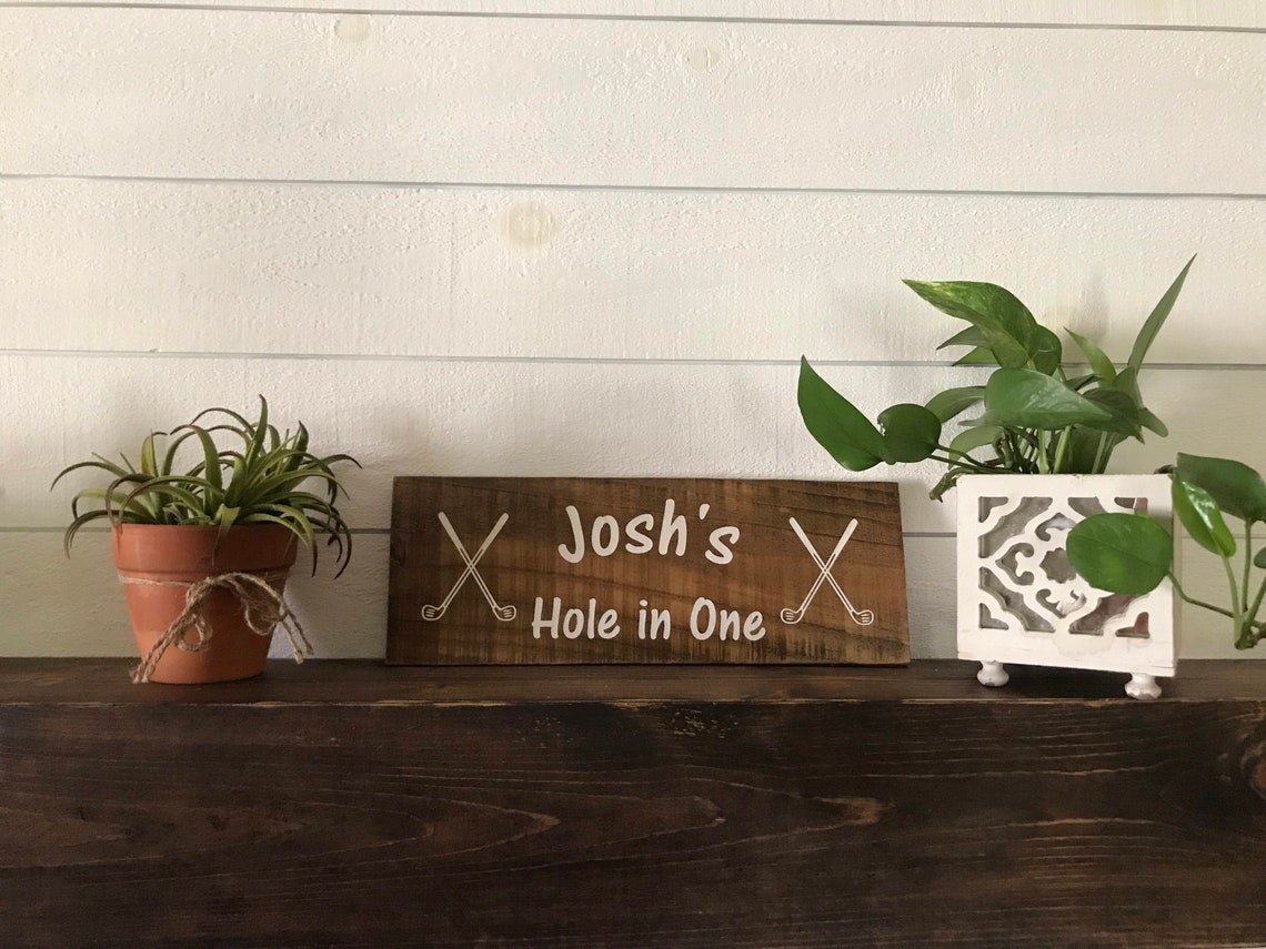 Personalized Reclaimed Wood Golf Sign Hole in One Sign 19th | Etsy