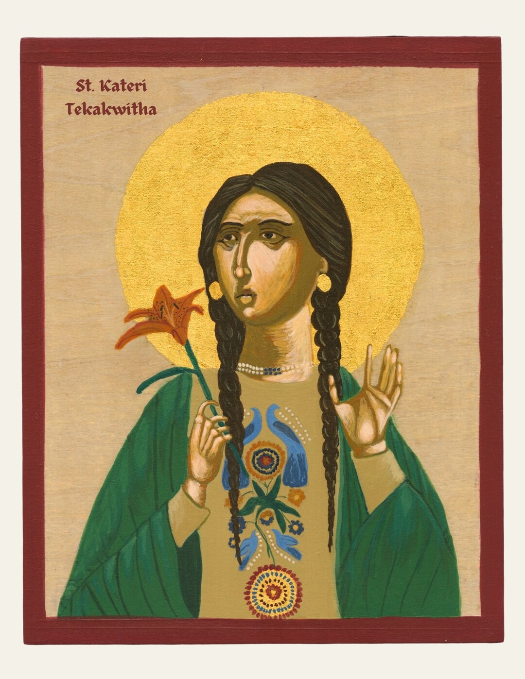 St. Kateri Tekakwitha Lily of the Mohawks Icon Postcards pack of 6 ...