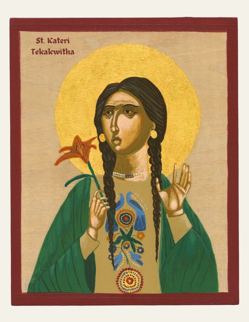 St. Kateri Tekakwitha Lily of the Mohawks Icon Postcards pack of 6 ...