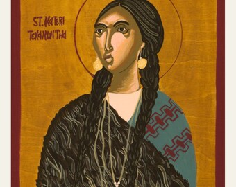 St. Kateri Tekakwitha Lily of the Mohawks Icon Postcards (pack of 6 ...