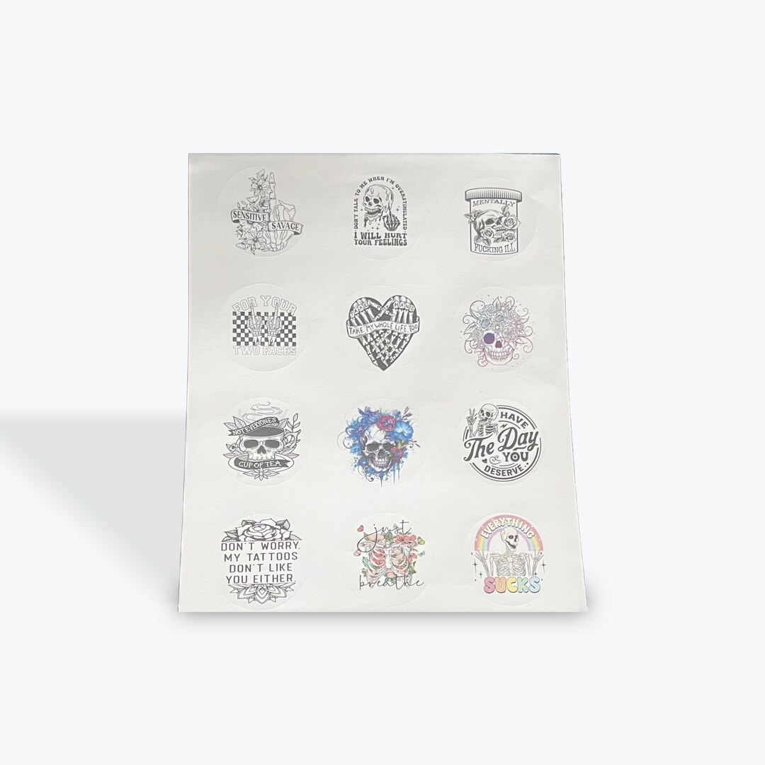 Skeleton Themed Stickers 12 Count. - Etsy
