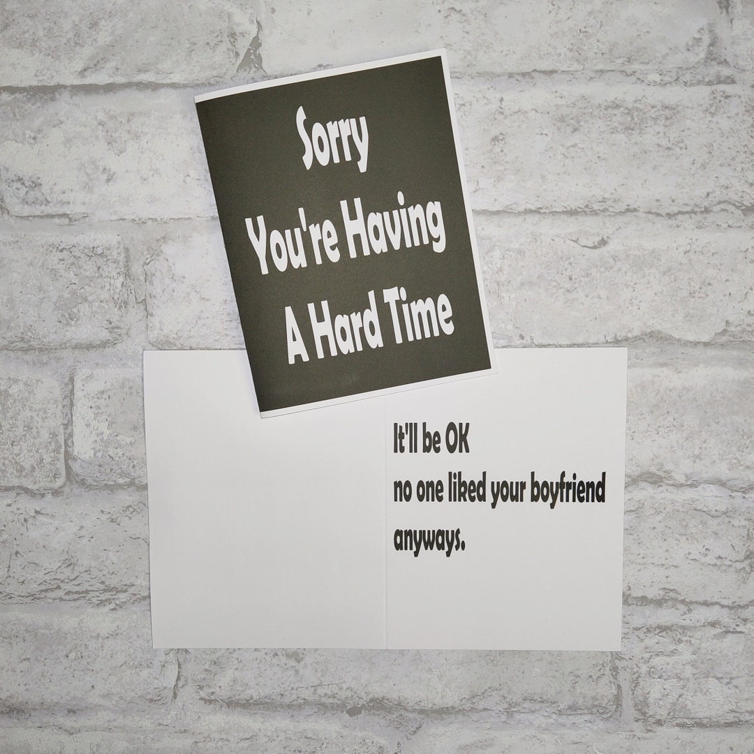 Card #60- Suppotive Break up Card. - Etsy