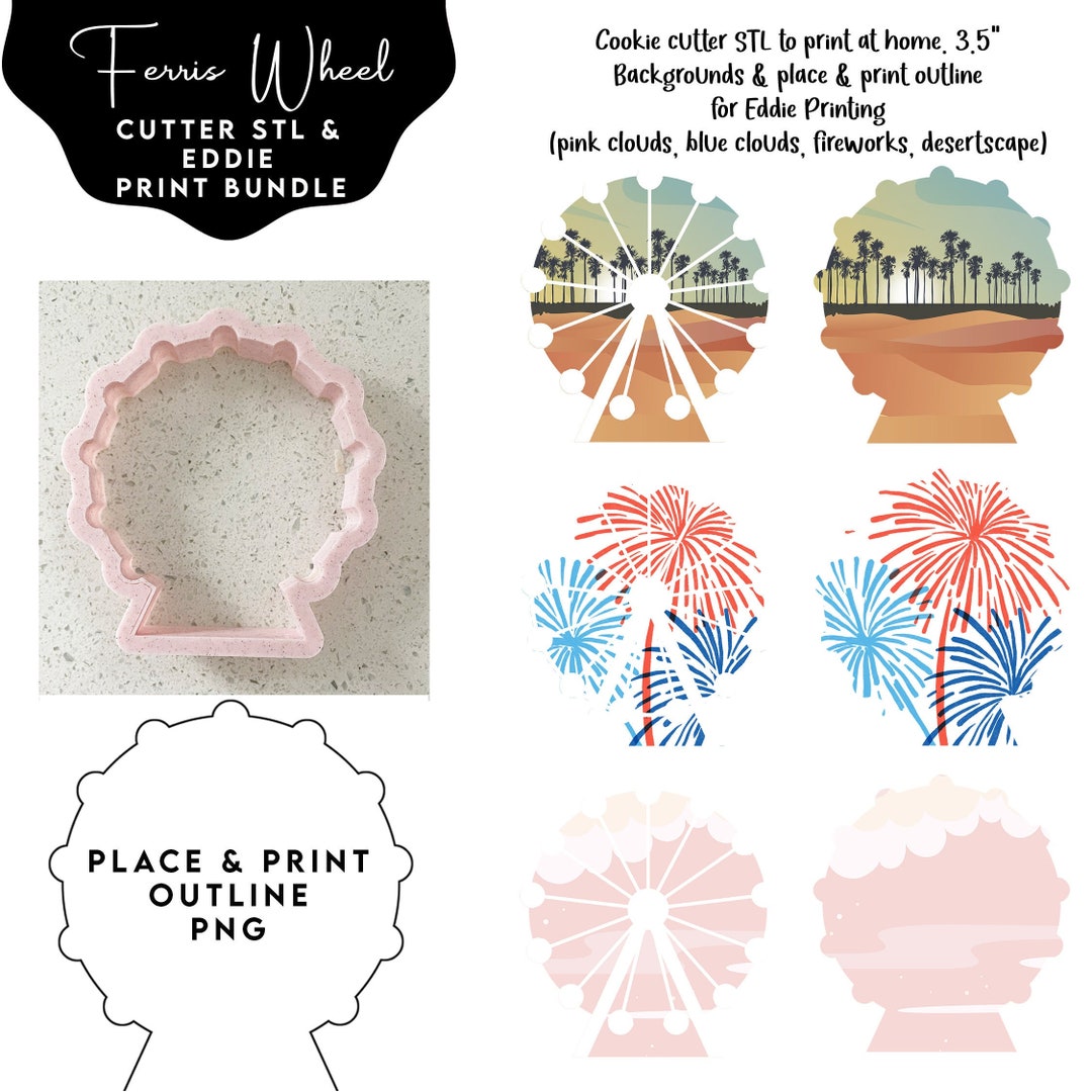 Ferris Wheel Cookie Cutter STL & Eddie Print Files - Etsy