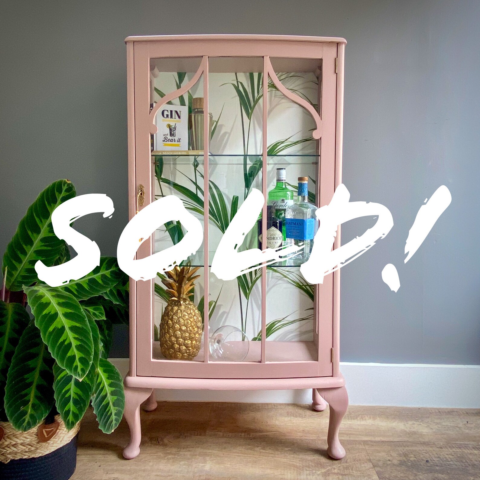 COMMISSION POSSIBLE Pink Display / Gin Cabinet SOLD | Etsy