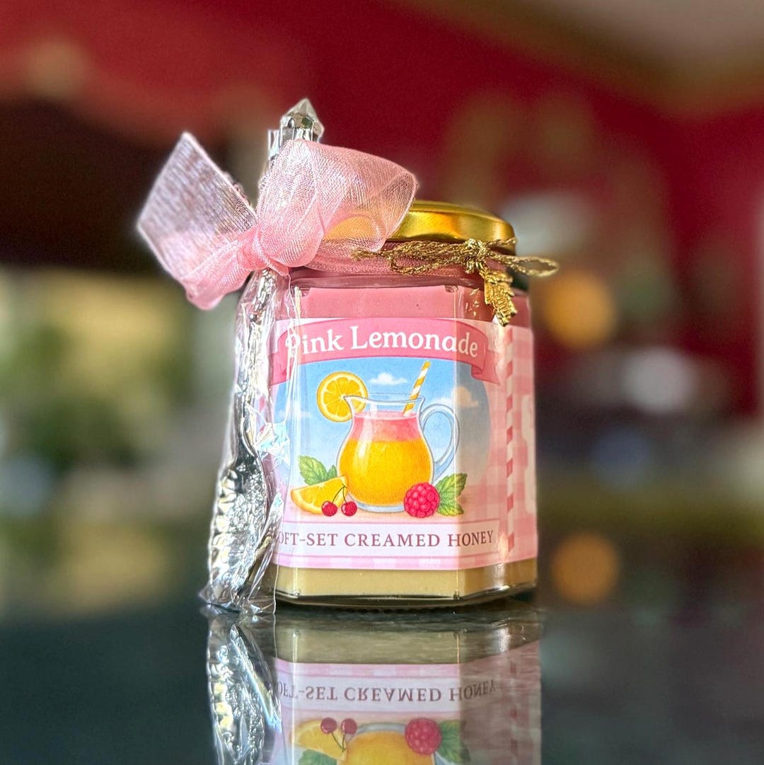 Honey Gift Set Hostess Gift Birthday Favor Pink Lemonade Creamed Honey ...