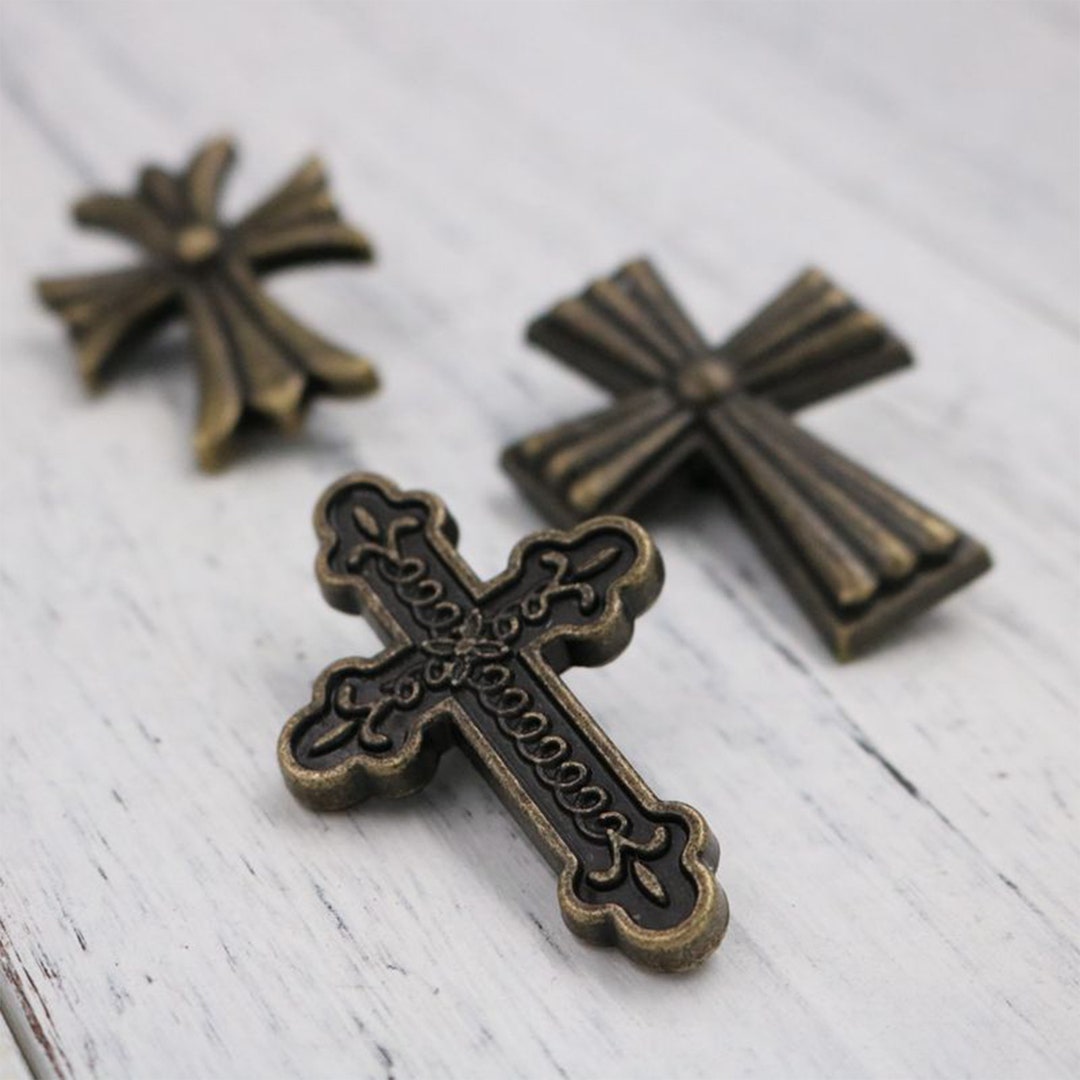 Antique Bronze Cross Knob Retro Kitchen Drawer Knobs Pulls Cabinet ...
