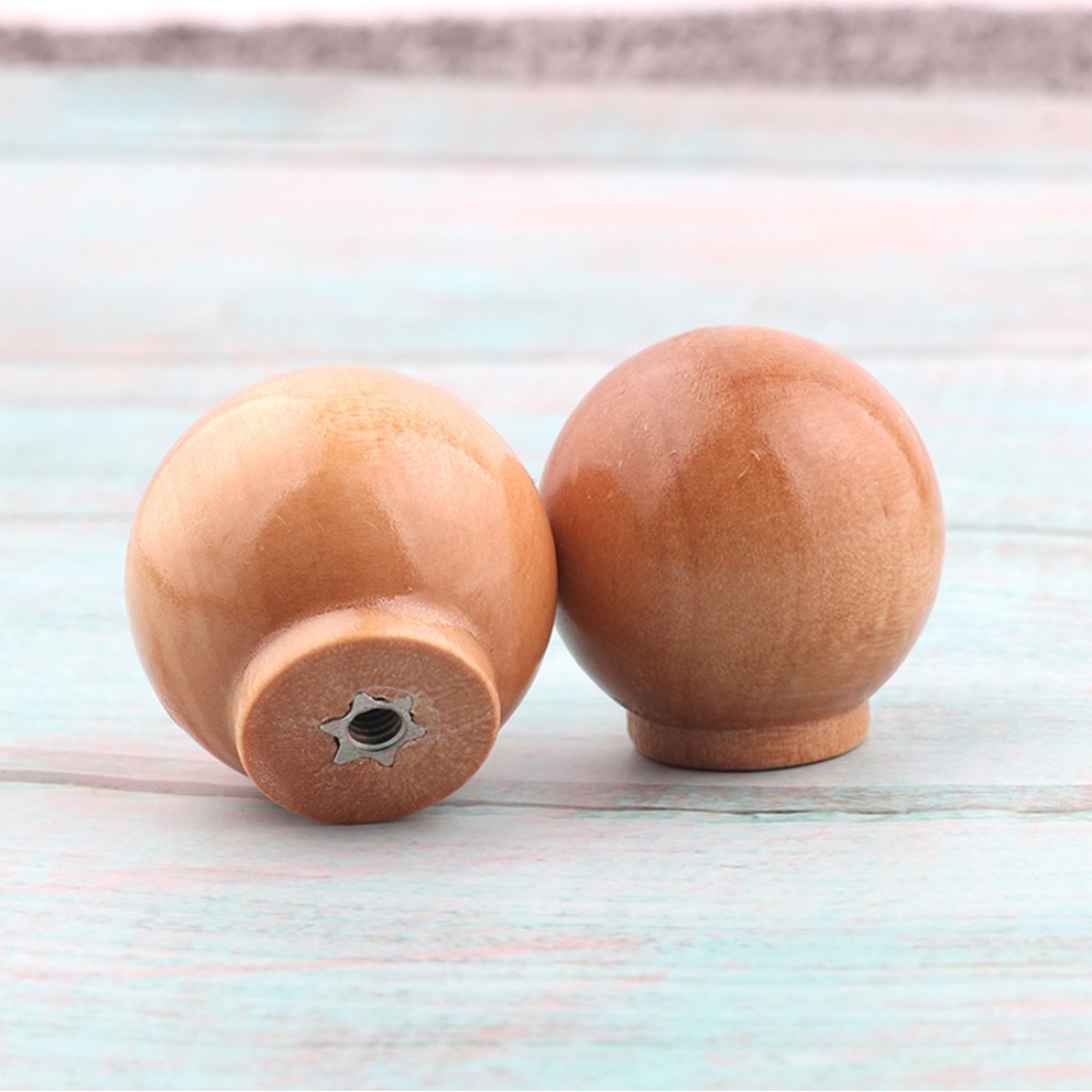 1.2 Solid Wood Ball Drawer Knobs Cabinet Knobs Cabinet - Etsy