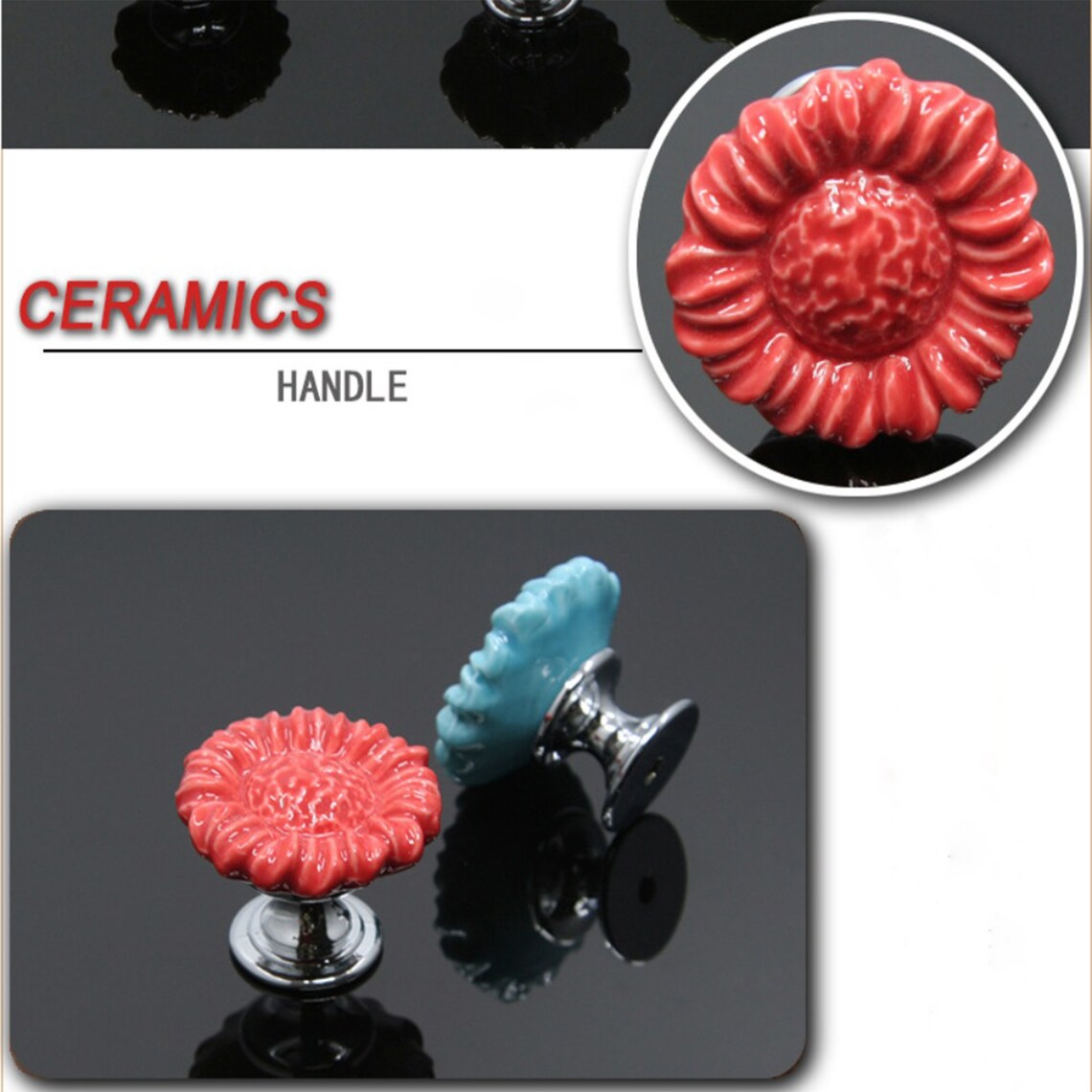 1.46 1.65 1.85 Colorful Ceramic Drawer Knob | Etsy