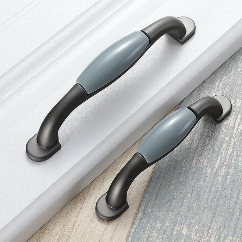 3.75 5 Blue Ceramic Wardrobe Cabinet Knobs Pulls - Etsy