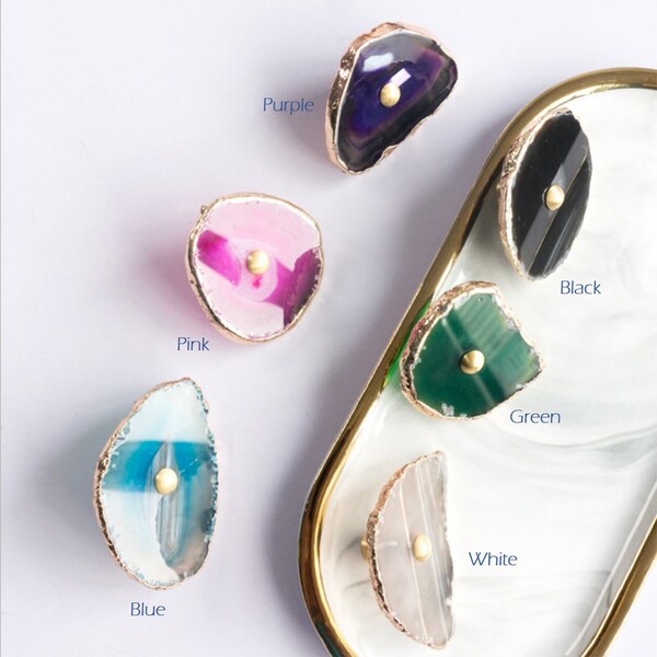 Blue Agate Knobs - Etsy UK