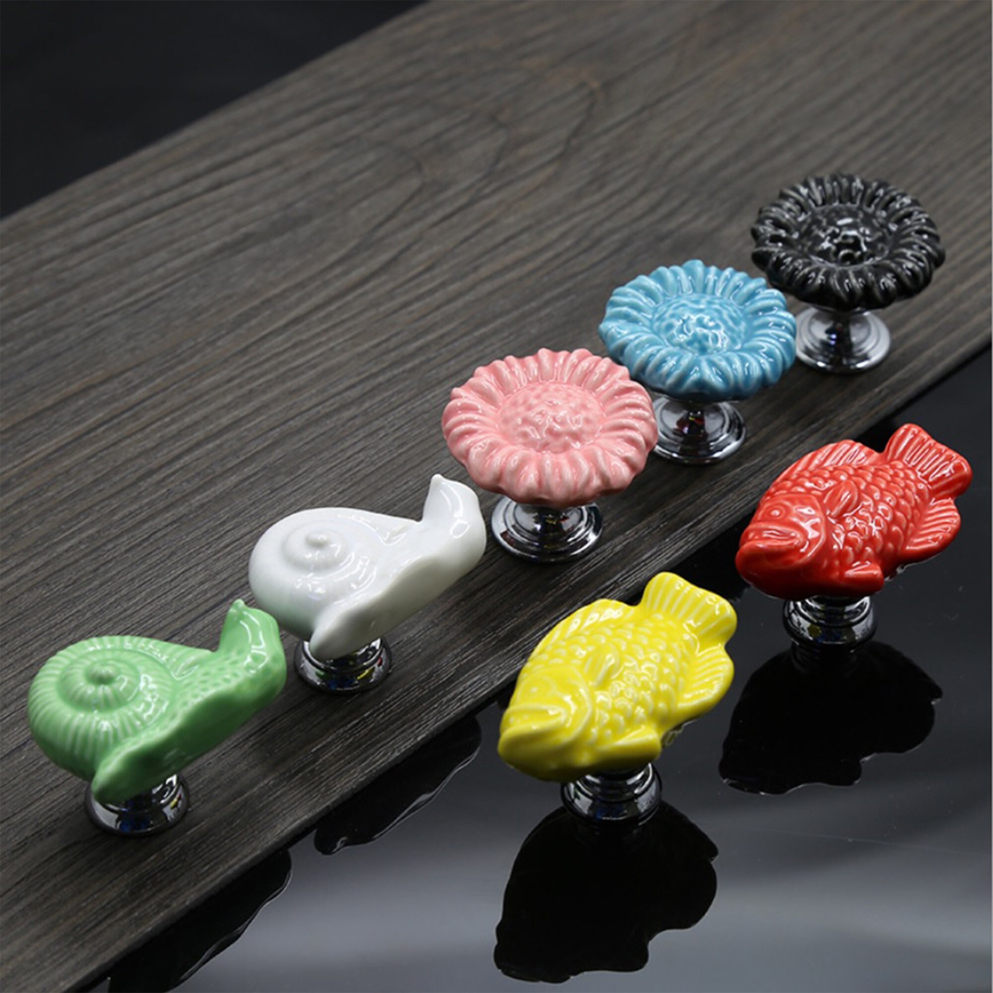 1.46 1.65 1.85 Colorful Ceramic Drawer Knob | Etsy