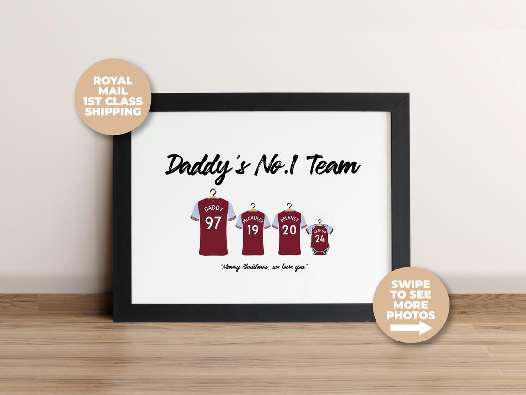 Personalised West Ham United Football Shirt Print, Best Gift for ...