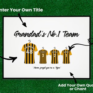 Personalised Hull City FC Football Shirt Print, Best Gift for Dad, Hull ...