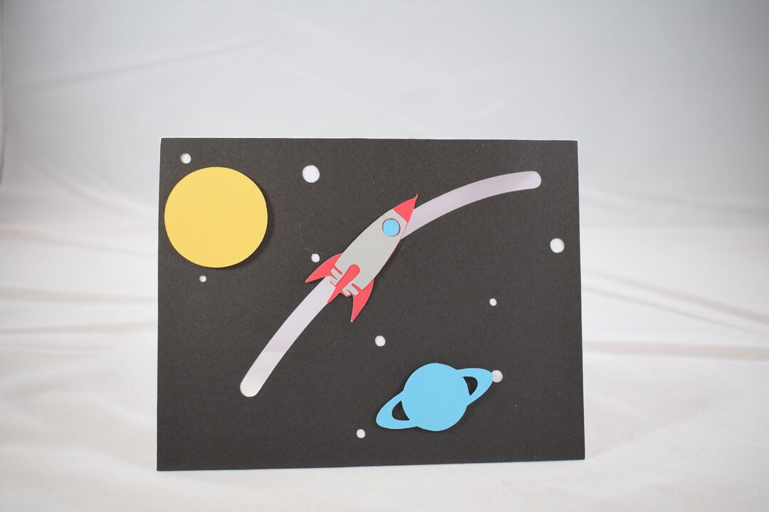 Spaceship Moveable Card - Etsy