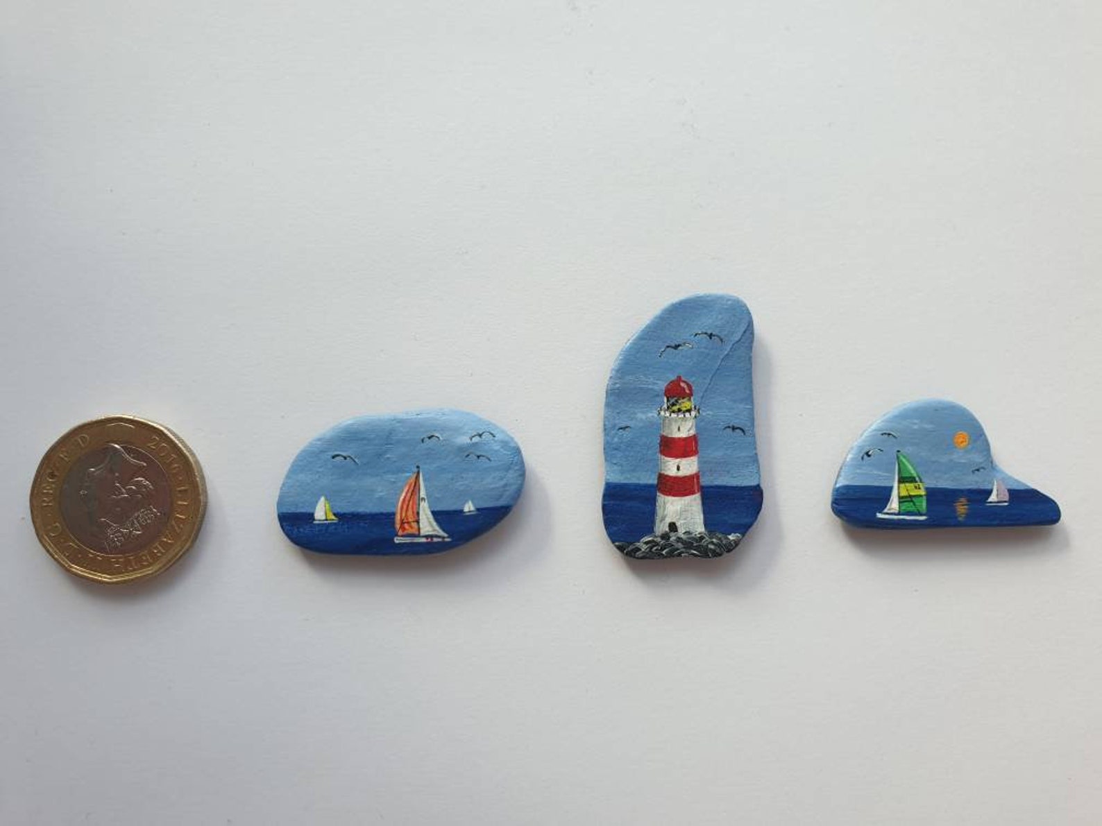 Mini Sailing Fridge Magnets Set of 3 Handpainted Slate Day - Etsy