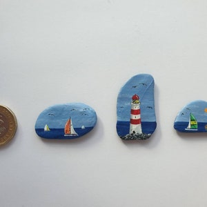 Mini Sailing Fridge Magnets Set of 3 Handpainted Slate Day - Etsy