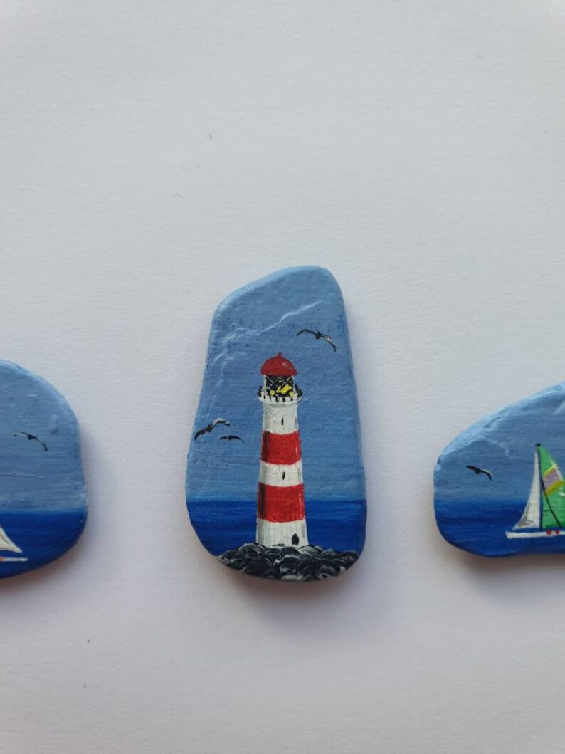 Mini Sailing Fridge Magnets Set of 3 Handpainted Slate Day - Etsy