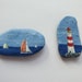 Mini Sailing Fridge Magnets Set of 3 Handpainted Slate Day Light Scene ...