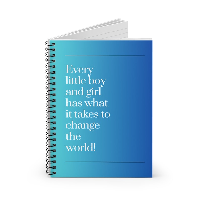 Blue Kids' Spiral Notebook - Ruled Line, Kids Can Change the World ...