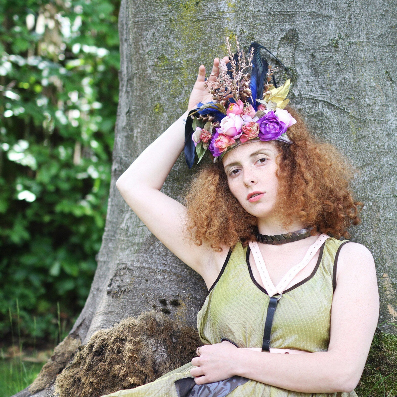 Handmade One of a Kind Burlesque Fashion Costume Headdress With Flowers ...