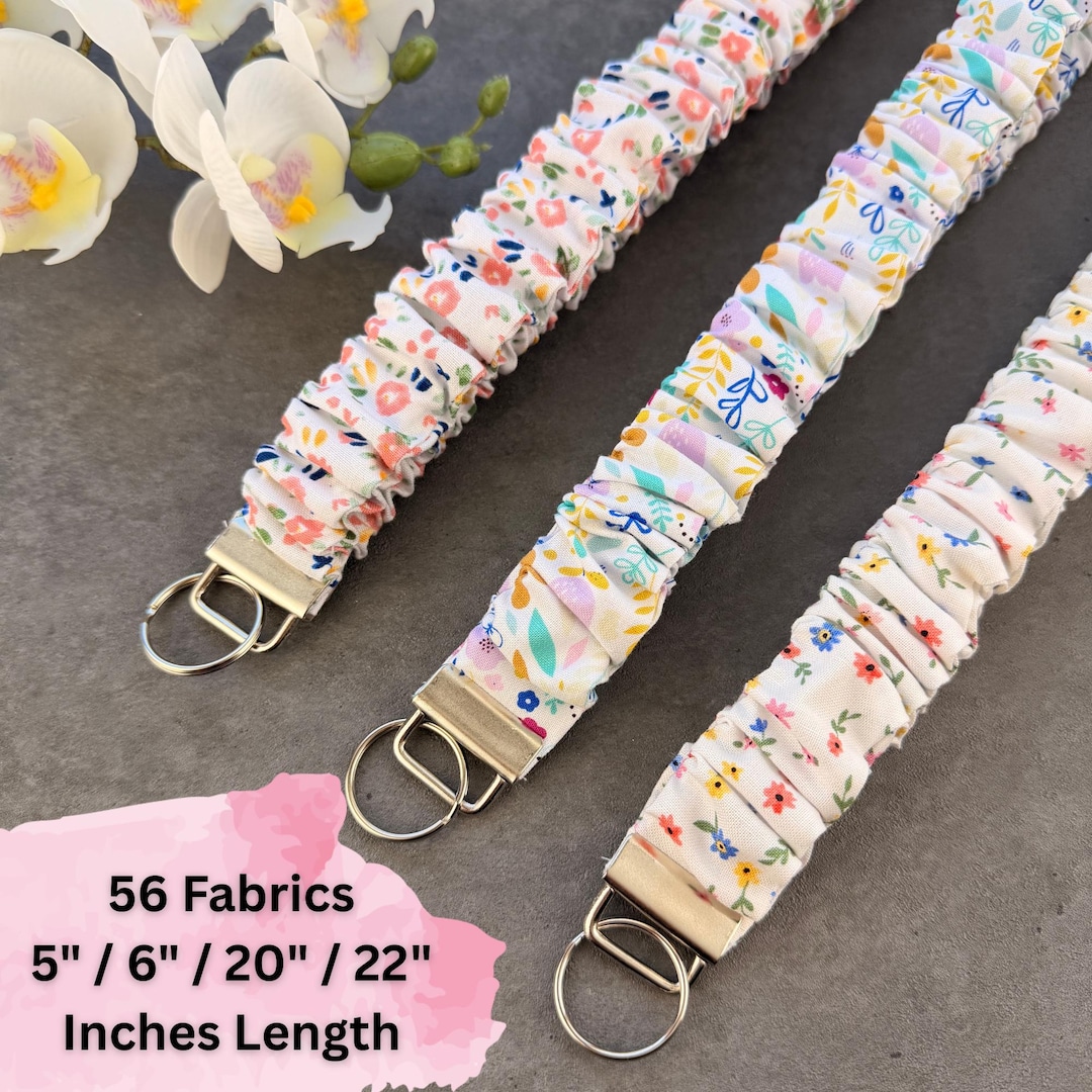 Scrunchie Lanyard, Handmade Cotton Elastic Lanyard, Breakaway Badge ...