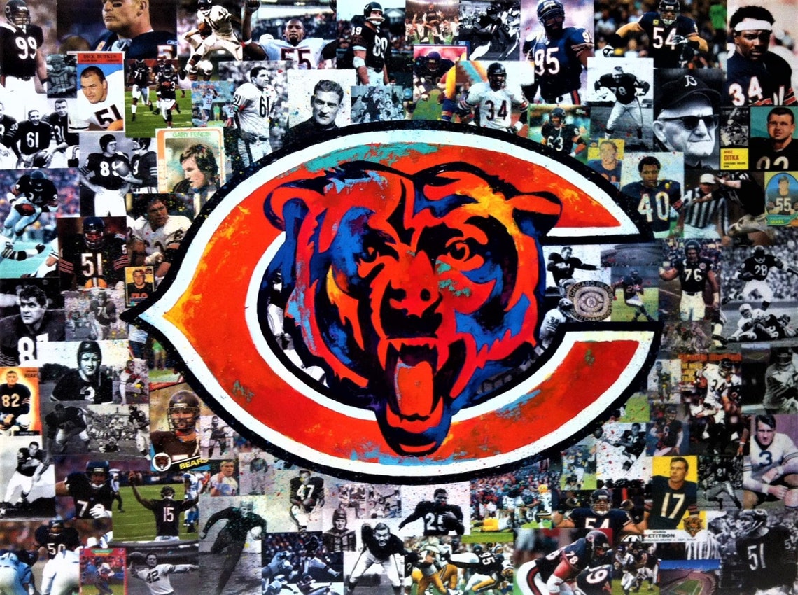 Chicago Bears All Time Greats Gallery Wrapped Canvas | Etsy