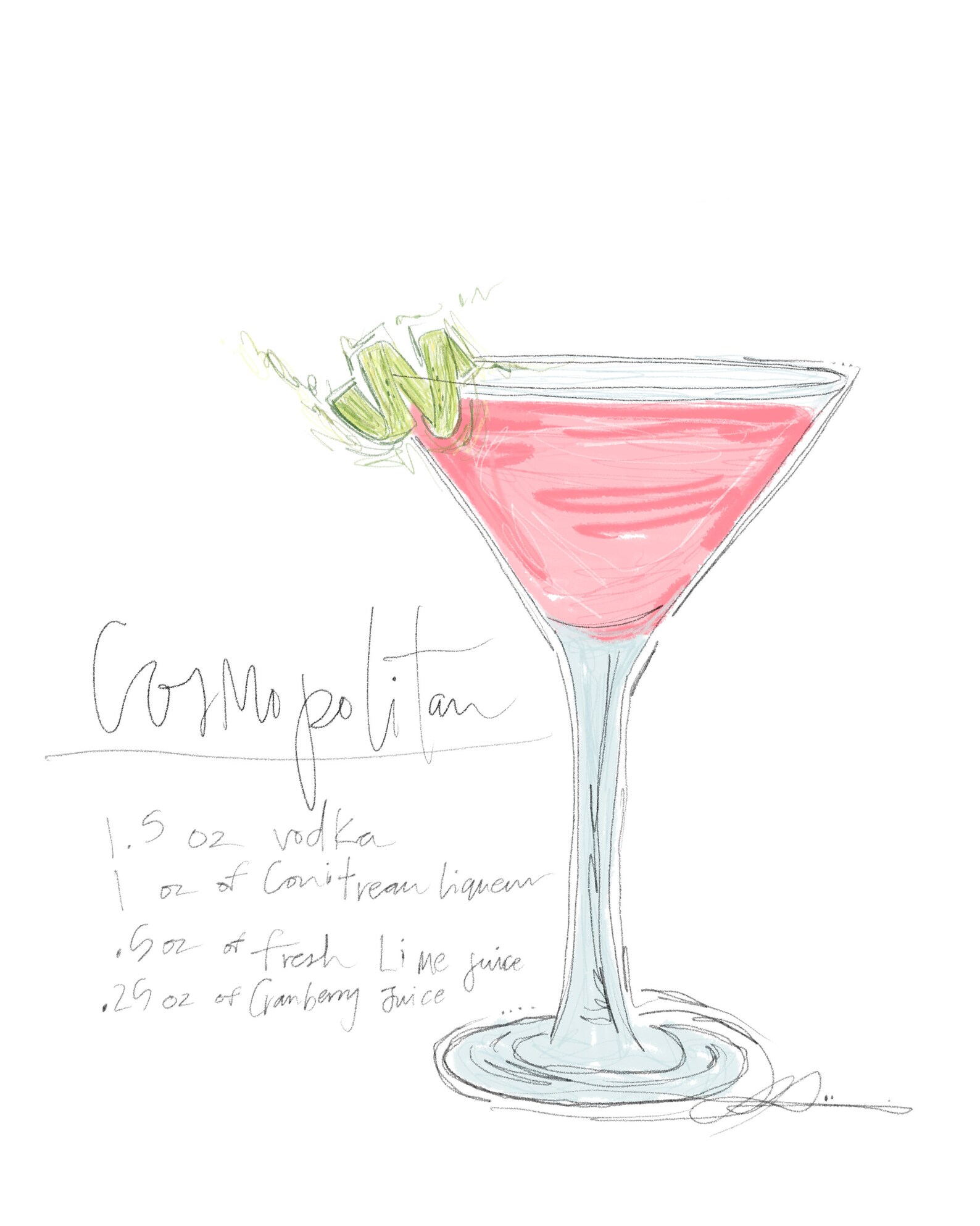 Cosmopolitan Classic Cocktail Print - Etsy