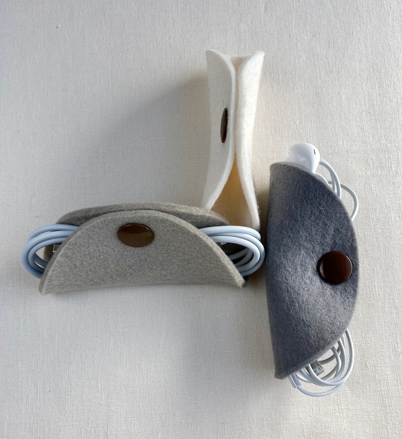 Set of 3 Wool Felt Cable Organizer Cable Wrap Cord Wrap | Etsy
