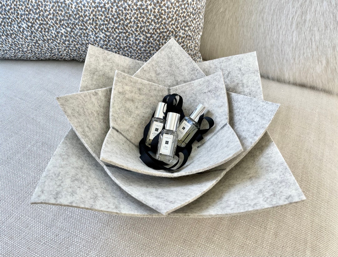 Beige Cream Wool Felt Tray. Desk Organizer. Jewelry Tray. Valet Tray ...