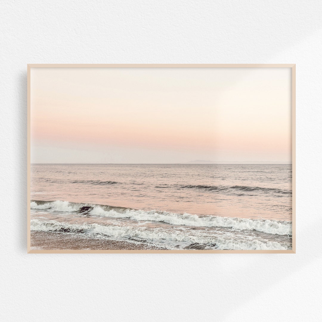 Beach Print Pastel Wall Art Wave Print Pastel Print Downloadable Print ...
