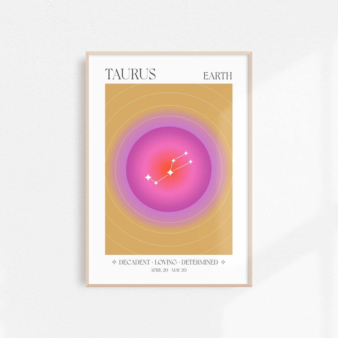 Taurus Poster Aesthetic Room Decor Zodiac Printable Art Aura Poster ...