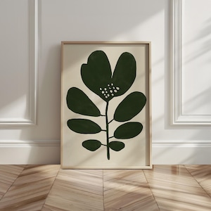 Big Flower Print Set of 2 Moss Green Printable Art, Abstract Flower ...