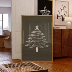Christmas Tree Printable Art Modern Minimalist Christmas Wall Art ...